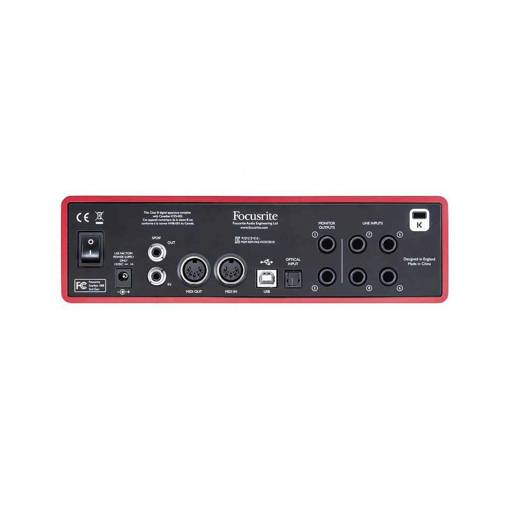 Interface de áudio Scarlett 18i8 (2ª Geração) - FOCUSRITE - Kalifa ...
