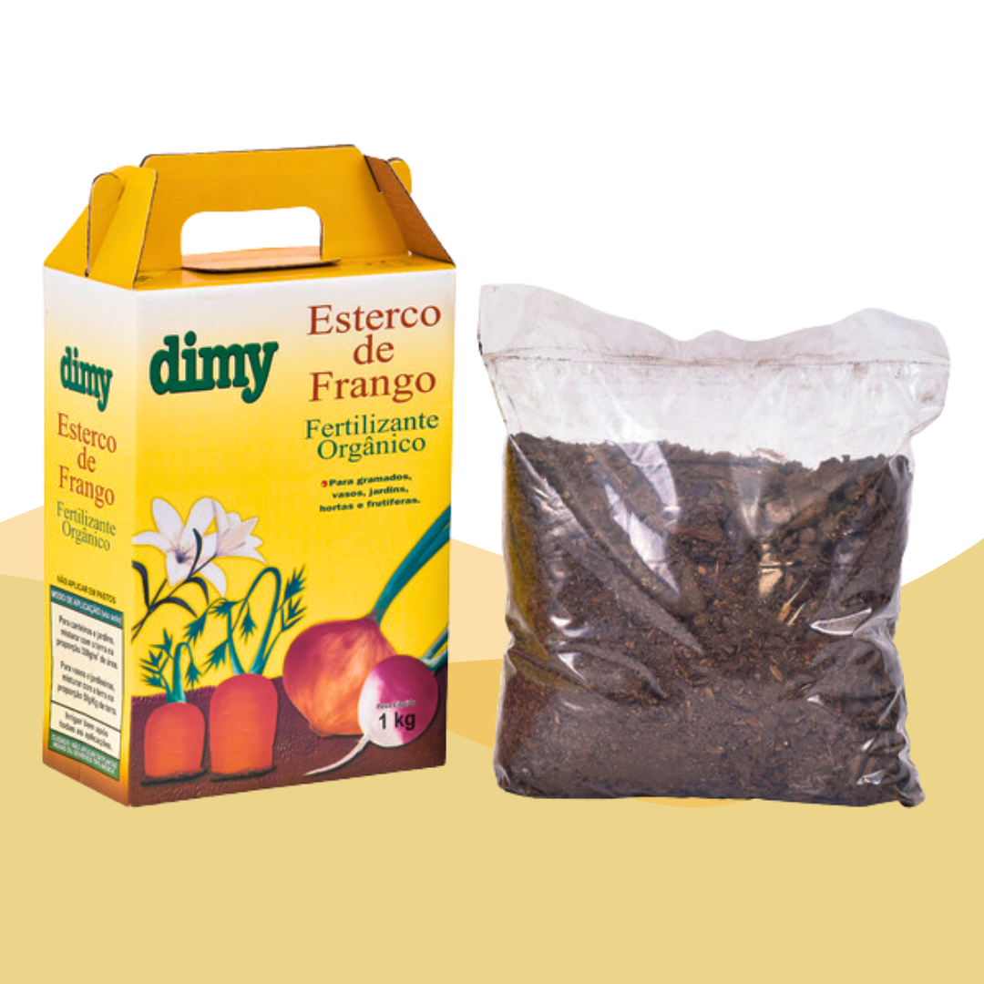 Adubo Fertilizante Esterco de Frango Dimy - 1kg - Yuri Home Garden