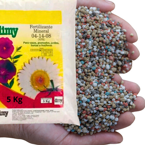 Fertilizante Adubo Npk 04-14-08 Granulado 5kg Dimy - Yuri Home Garden