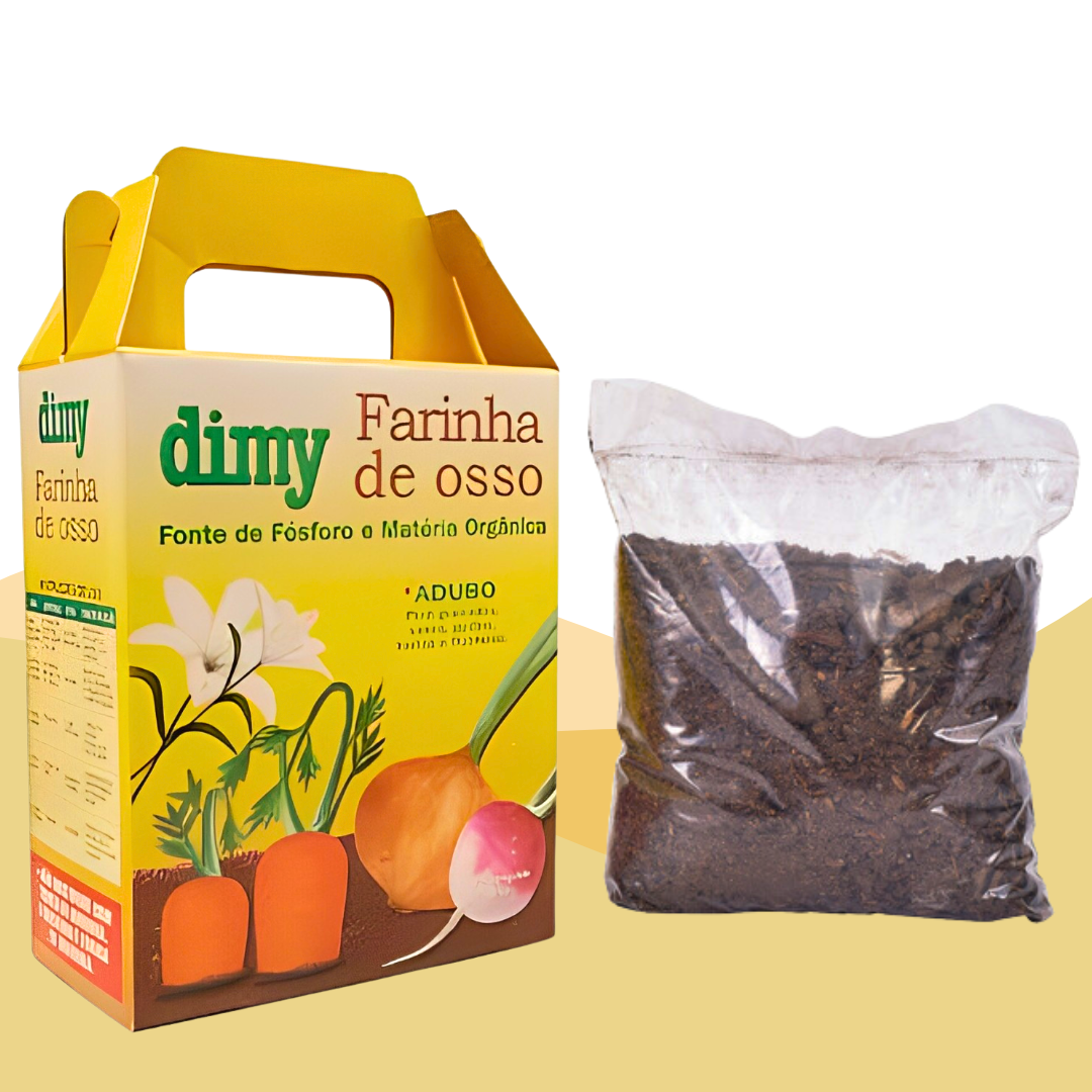 Adubo Natural Farinha de Osso 1kg DIMY - Yuri Home Garden