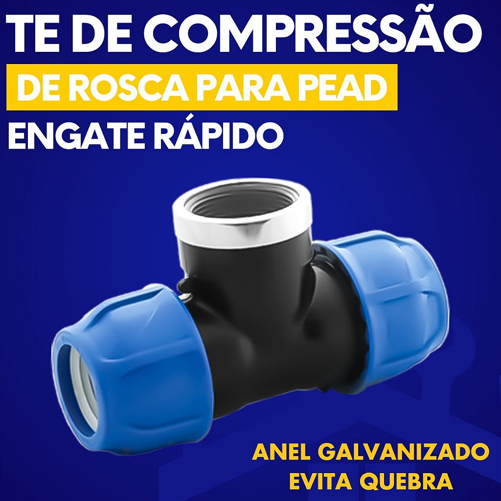 Tê De Compressão PP 20 x 20 Rosca Femea 1/2" - Aqua Plastic | Tubos, Válvulas e Conexões em PVC-U