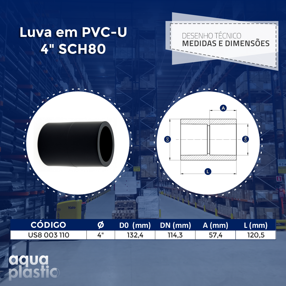 LUVA PVC-U PN16 4" SCH80 SOLDA - Aqua Plastic - Aqua Plastic | Tubos ...