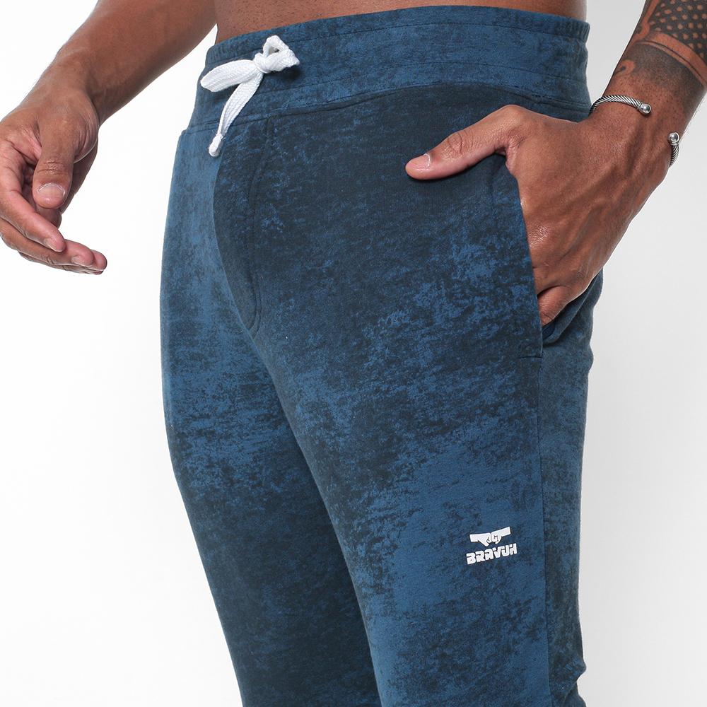 Calça de Moletom Azul Marmorizada Confort Prime - Bravuh