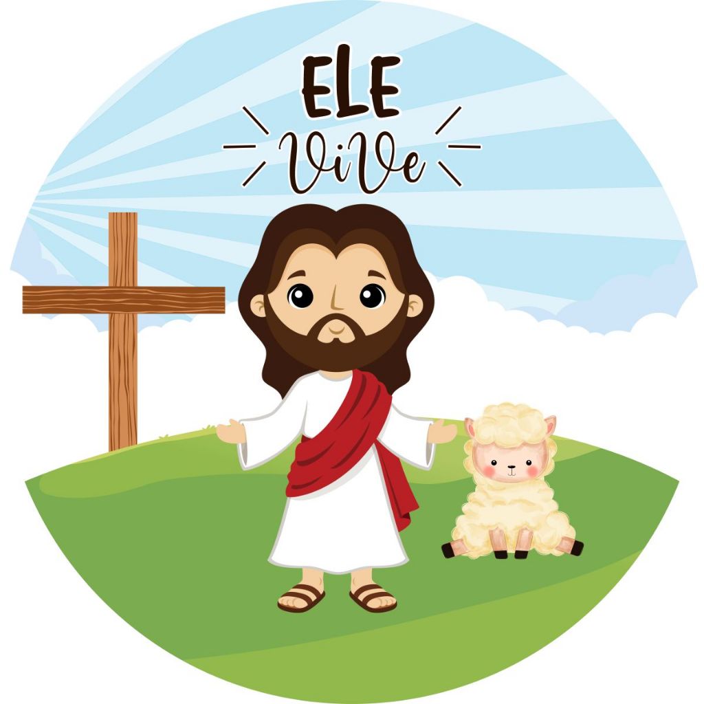 Painel Ele Vive Jesus, Redondo Helanca Premium 150x150 C/ elástico ...