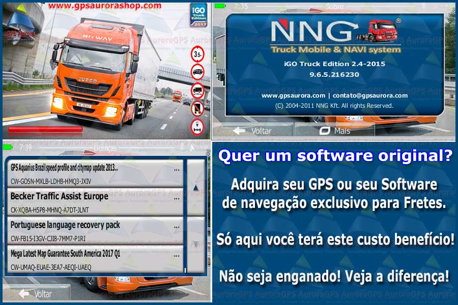 GPS para Caminhões GA-TV700 7.0" Windows CE 6.0 256MB RAM + 8GB com TV ...