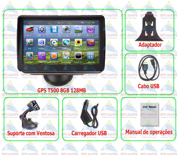 GPS Automotivo 7.0 GA-TV700 Windows CE 6.0 256MB RAM + TV Digital + 8GB ...