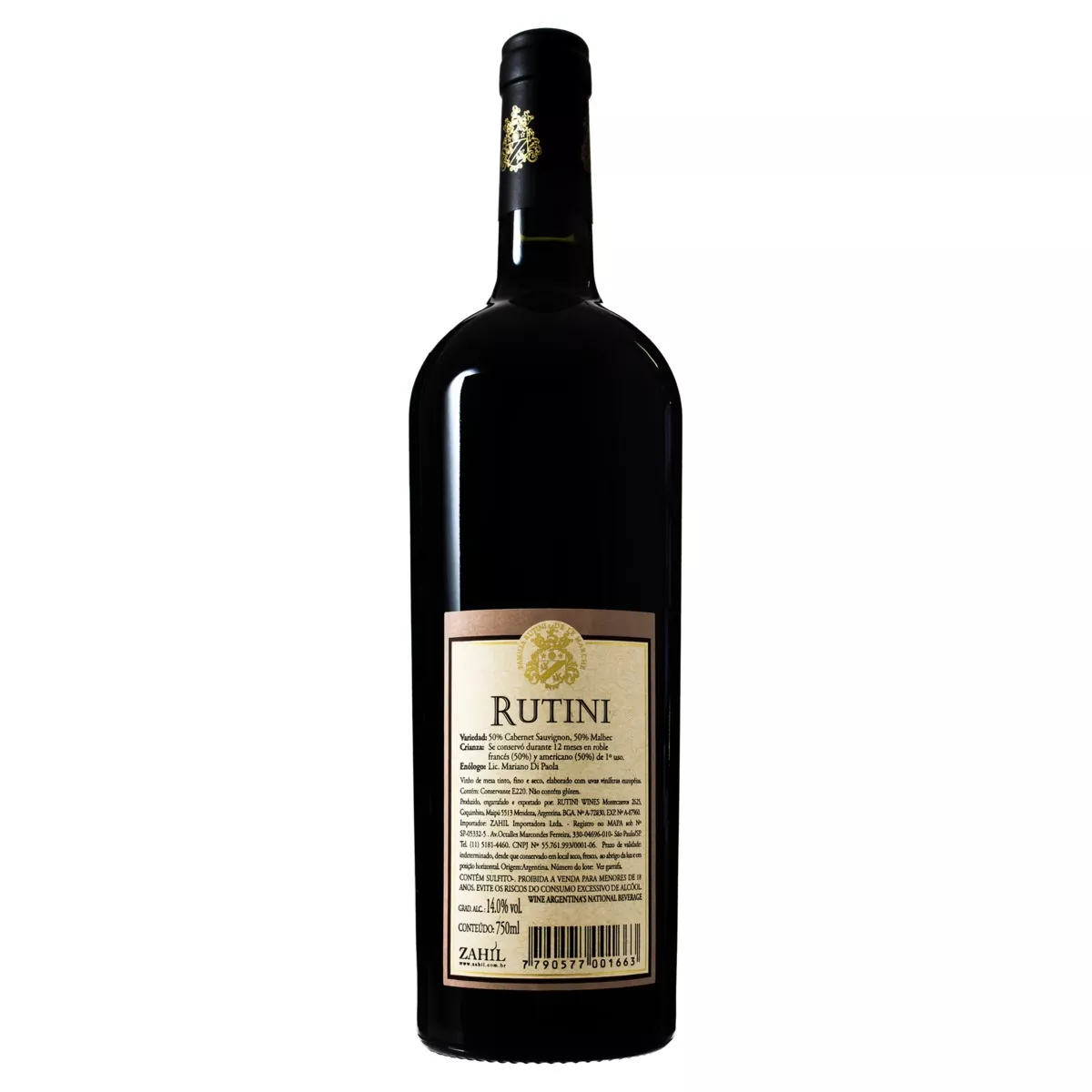 Vinho Argentino Rutini Cabernet Sauvignon Malbec 750Ml - MV Vinhos e ...