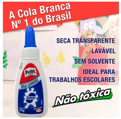 Cola Branca Liquida Tenaz Pritt 35g Original Escolar - Lojas DAT