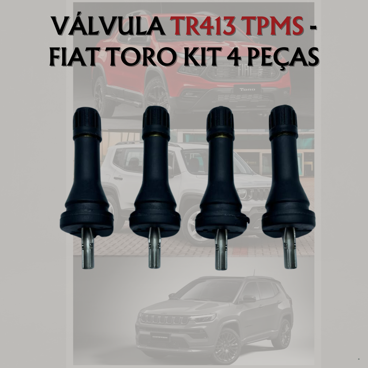 Válvula TR413 TPMS - Fiat Toro e Jeep Renegade/Compass - kit com 4 ...