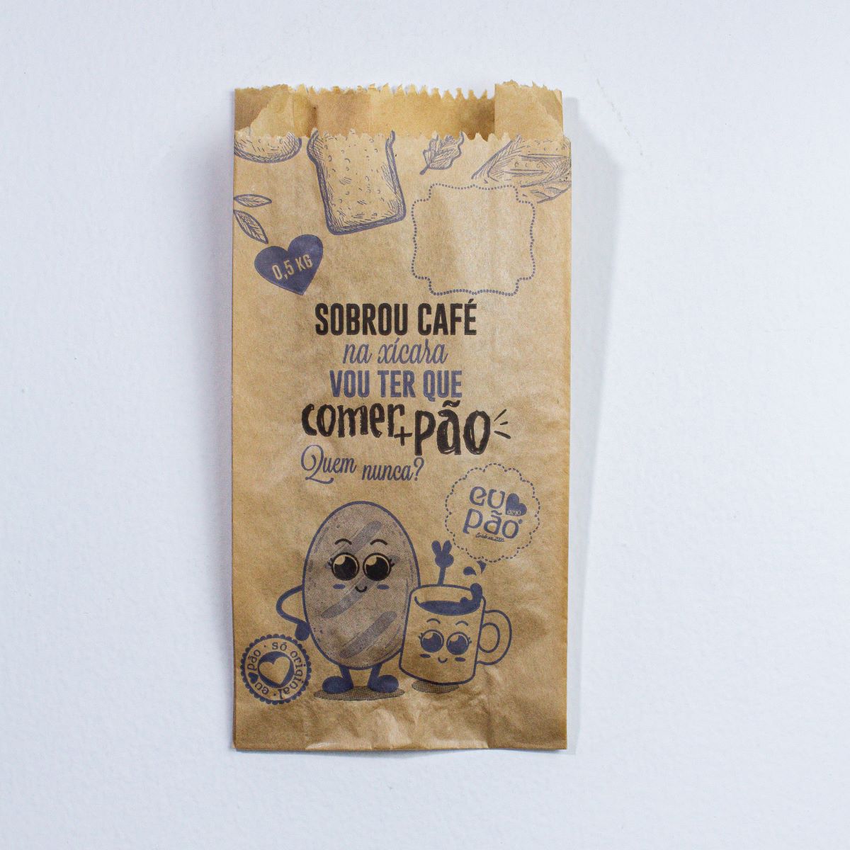 Saco Kraft Pardo 1/2Kg (22x33cm) - 35grs - Eu Amo Pão - Eu Amo Pão Store