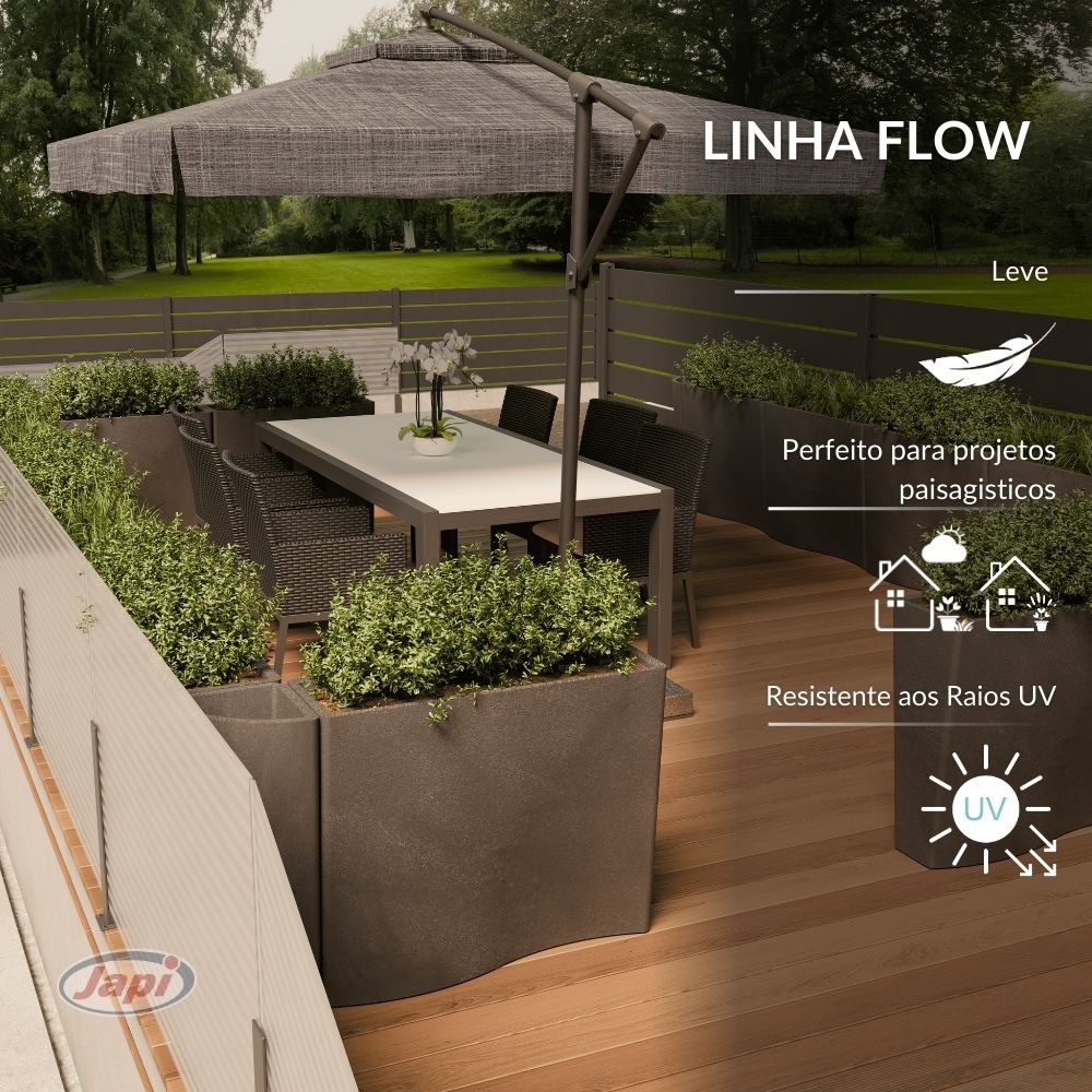 A Floreira Flow na cor cimento queimado (cinza claro) - Vasos e Decor