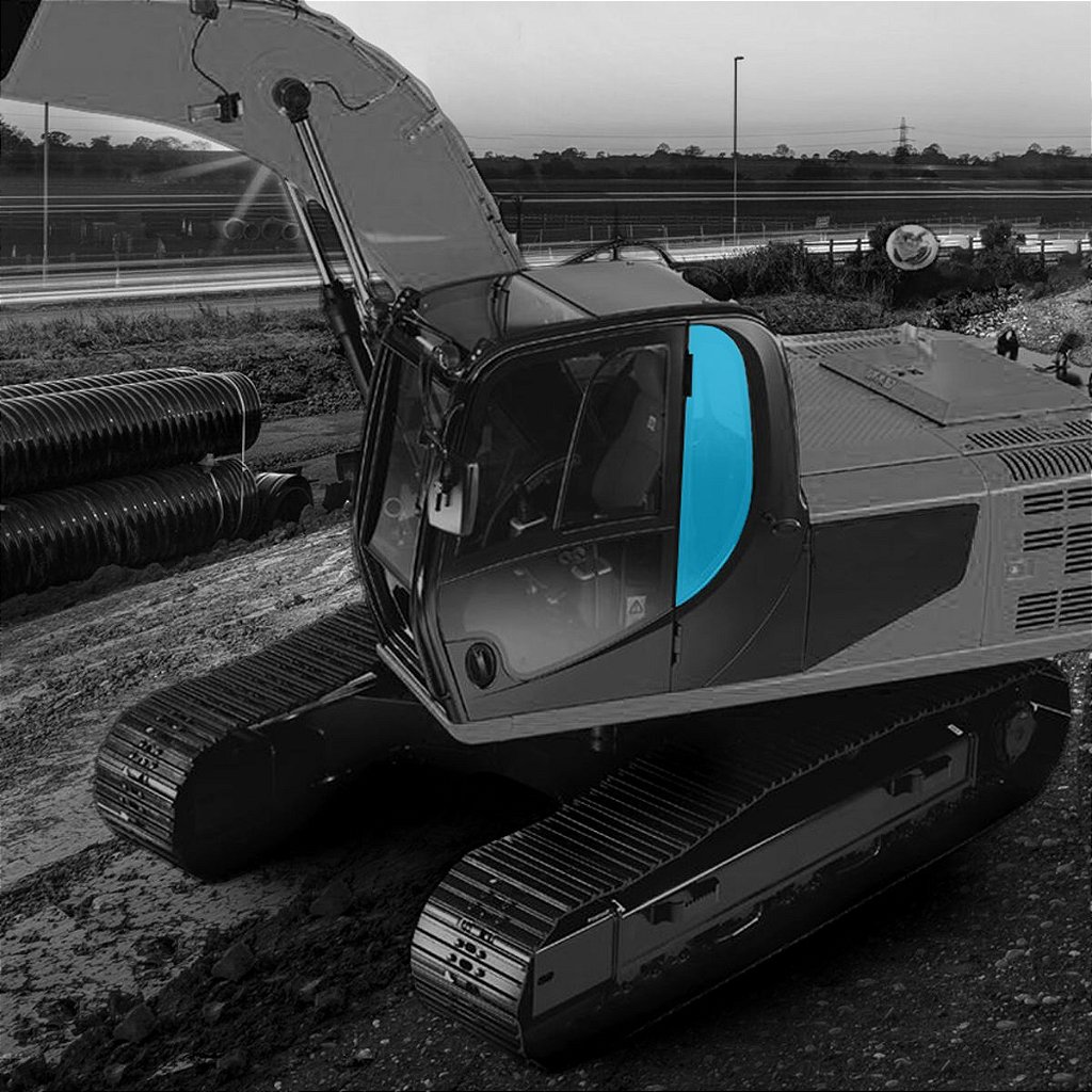 Vidro Lateral Traseiro Esquerdo Escavadeira JCB JS200LC - MaqVidros ...