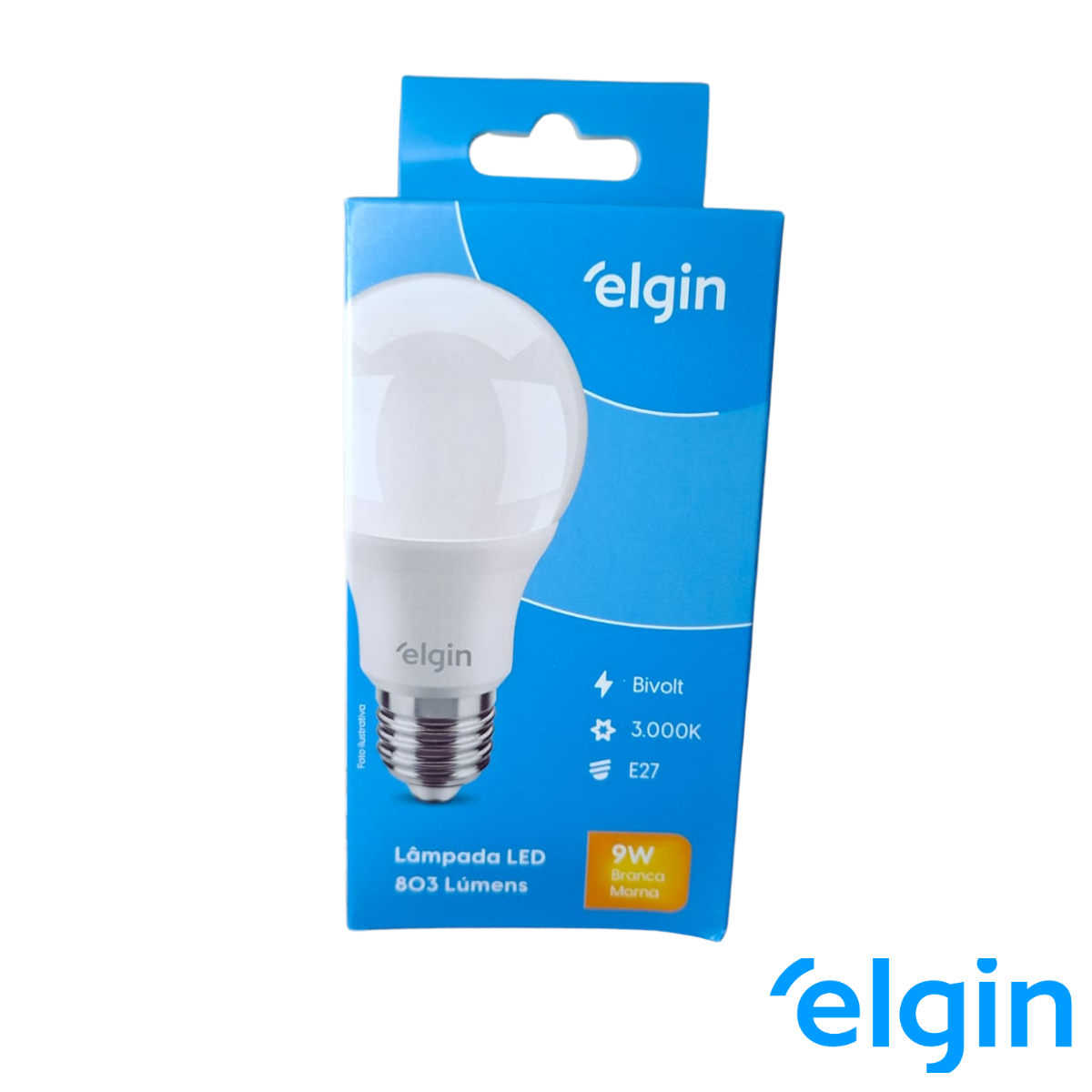 Lâmpada Led Bulbo Bivolt A60 9w Branca Morna - Elgin 3000k - JALS ELETRICA LTDA