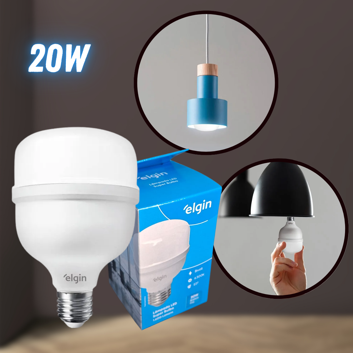 Lâmpada Super Bulbo LED 20W Branca Fria E27 6500K Bivolt Elgin - JALS ...