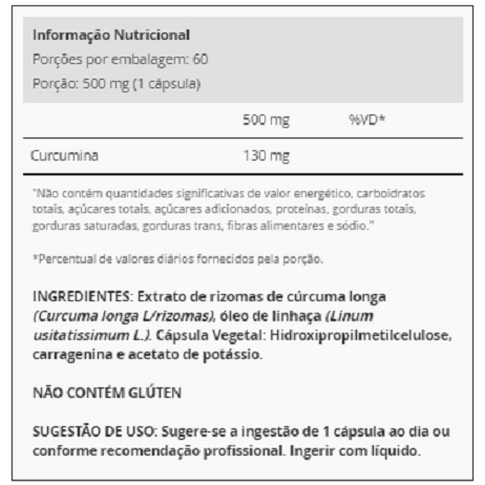 Cúrcuma 60 Cápsulas 500mg Ocean Drop - MaxForm Suplementos Alimentares