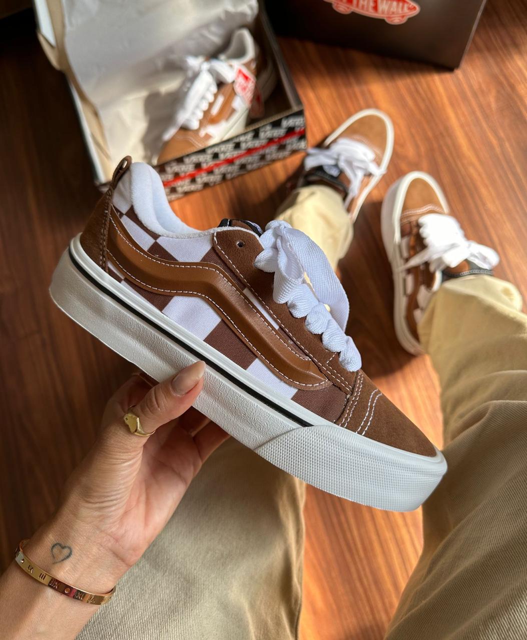 Tênis Vans Knu Skool Xadrez Caramelo - 01 shoes