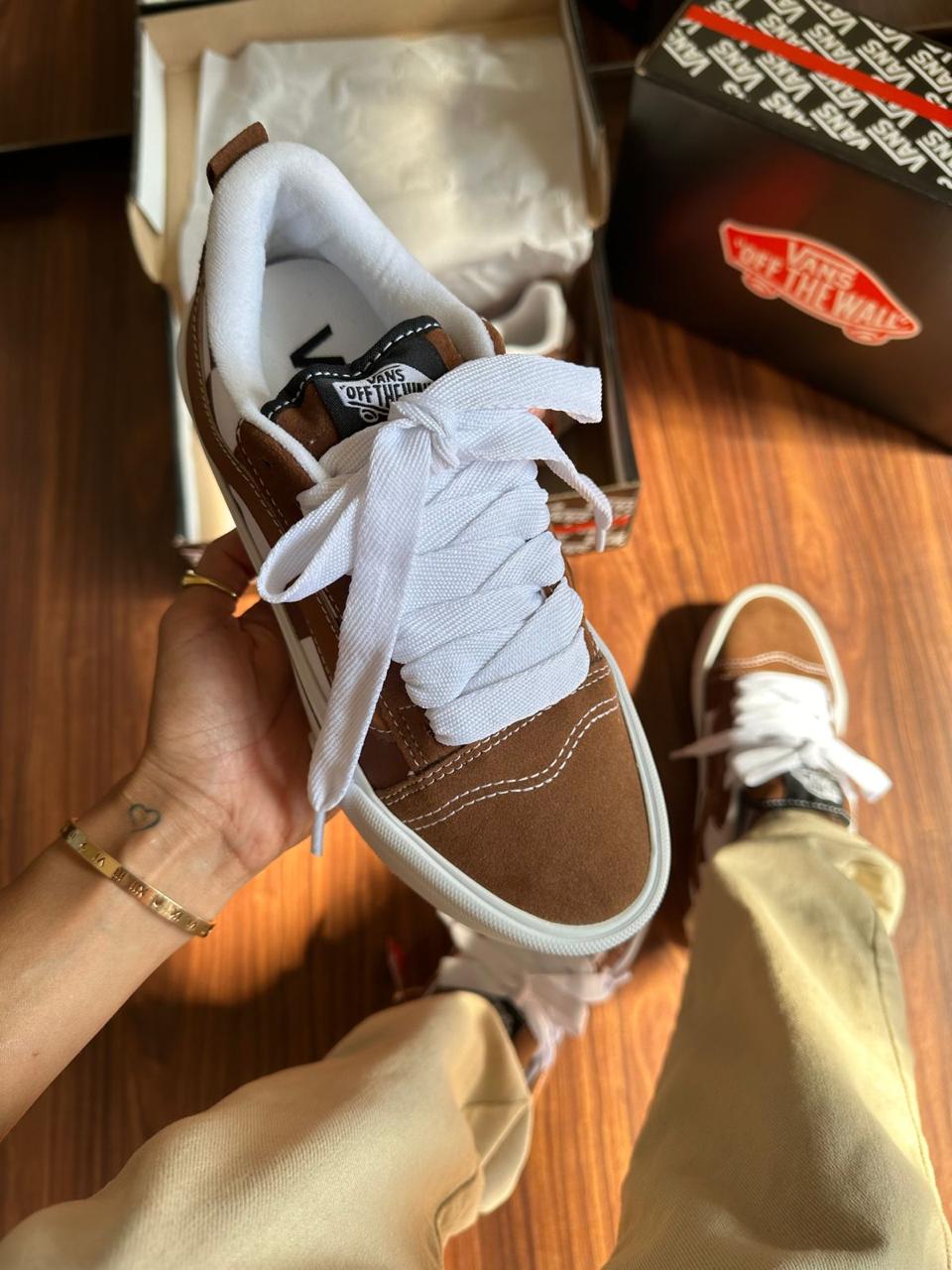 Tênis Vans Knu Skool Xadrez Caramelo - 01 shoes