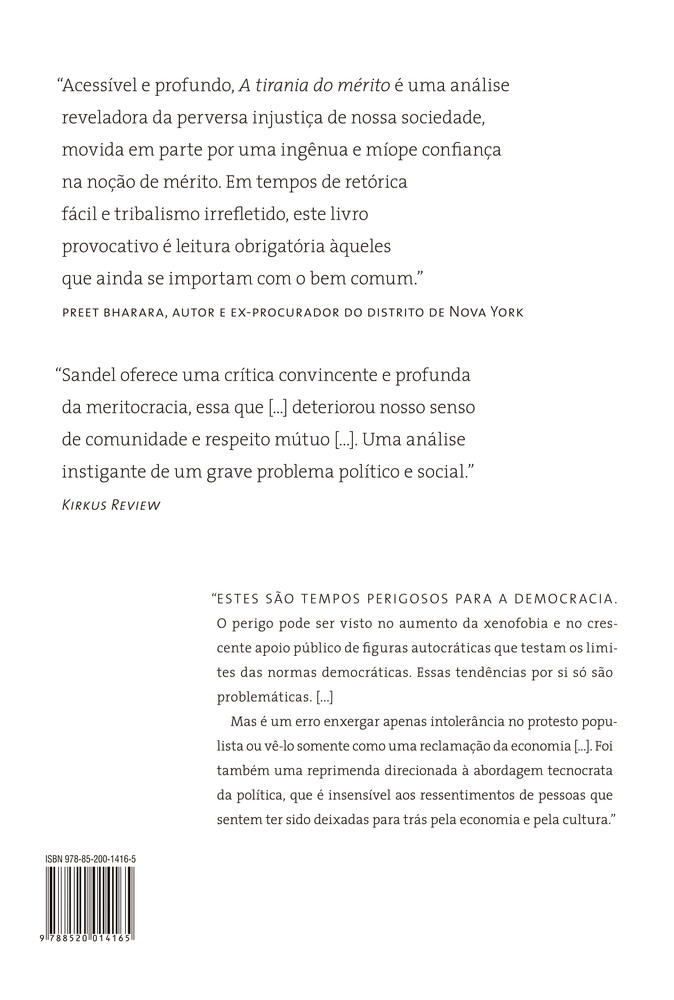 A Tirania Do Mérito O Que Aconteceu Com O Bem Comum? 9788520014165 ...