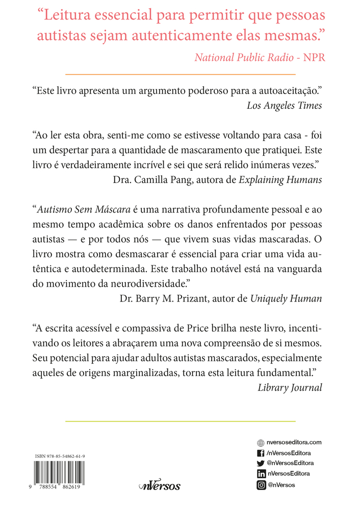 Autismo Sem Máscara Uma Jornada De Autodescoberta E 9788554862619 - Books4u