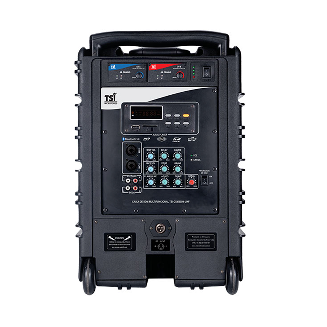 Caixa de Som Multifuncional TSI-CSM200-UHF: 96 Canais e Bluetooth - TSI ...