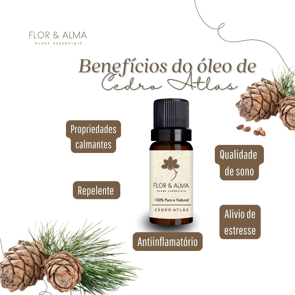 Óleo Essencial Cedro Atlas Puro e Natural - Flor e Alma