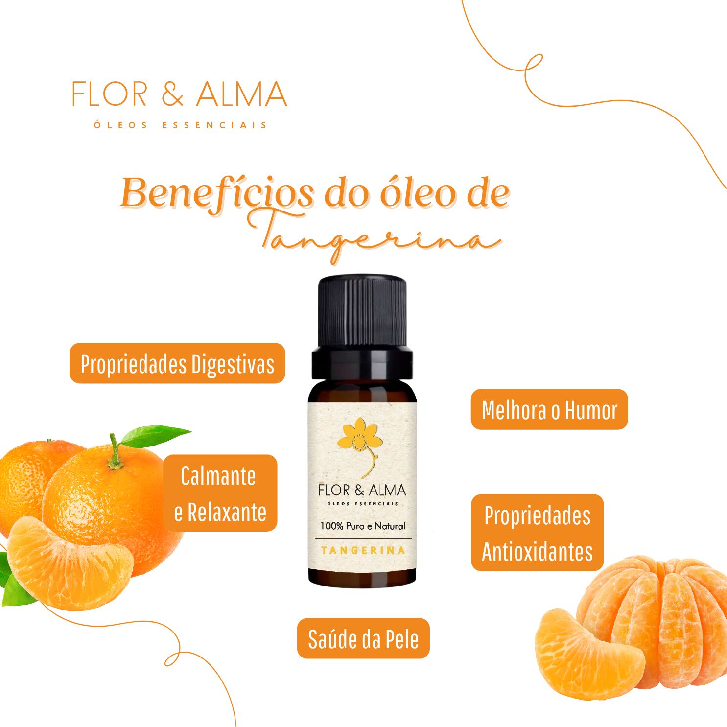 Kit Especial da Tranquilidade 2 Óleos Essenciais Lavanda e Tangerina - Flor e Alma