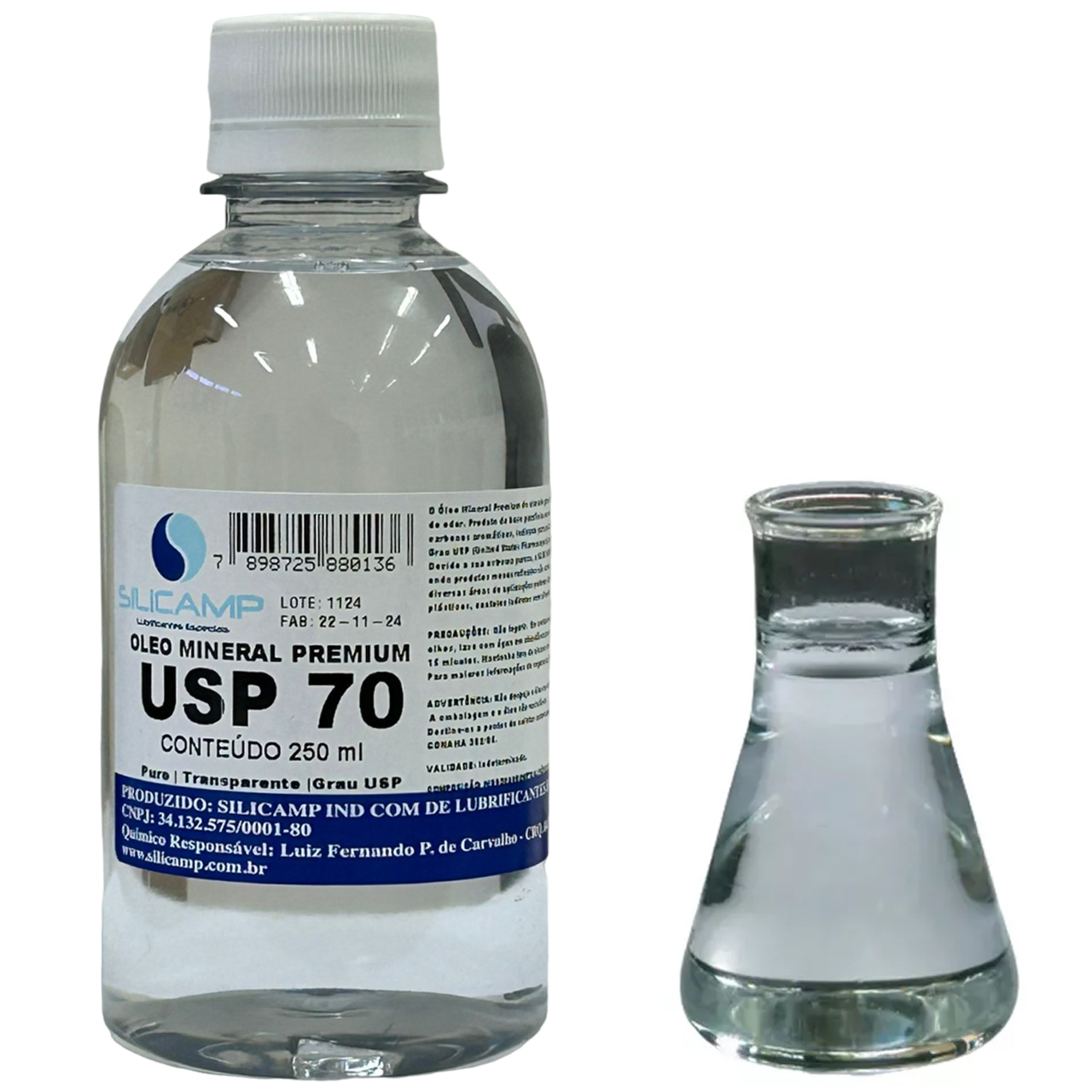 Óleo Mineral Premium Grau USP 70 - 250ml (Puríssimo) | TapCamp - TAPCAMP