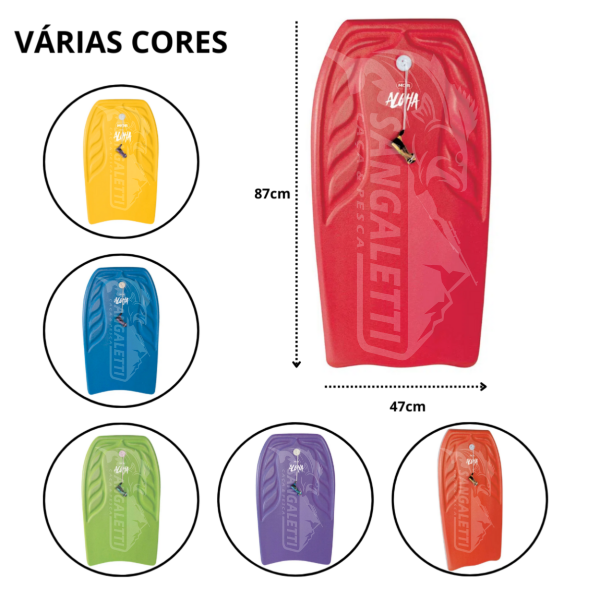 PRANCHA BODYBOARD ALOHA GRANDE 87 X 47CM PRAIA PISCINA - Sangaletti ...