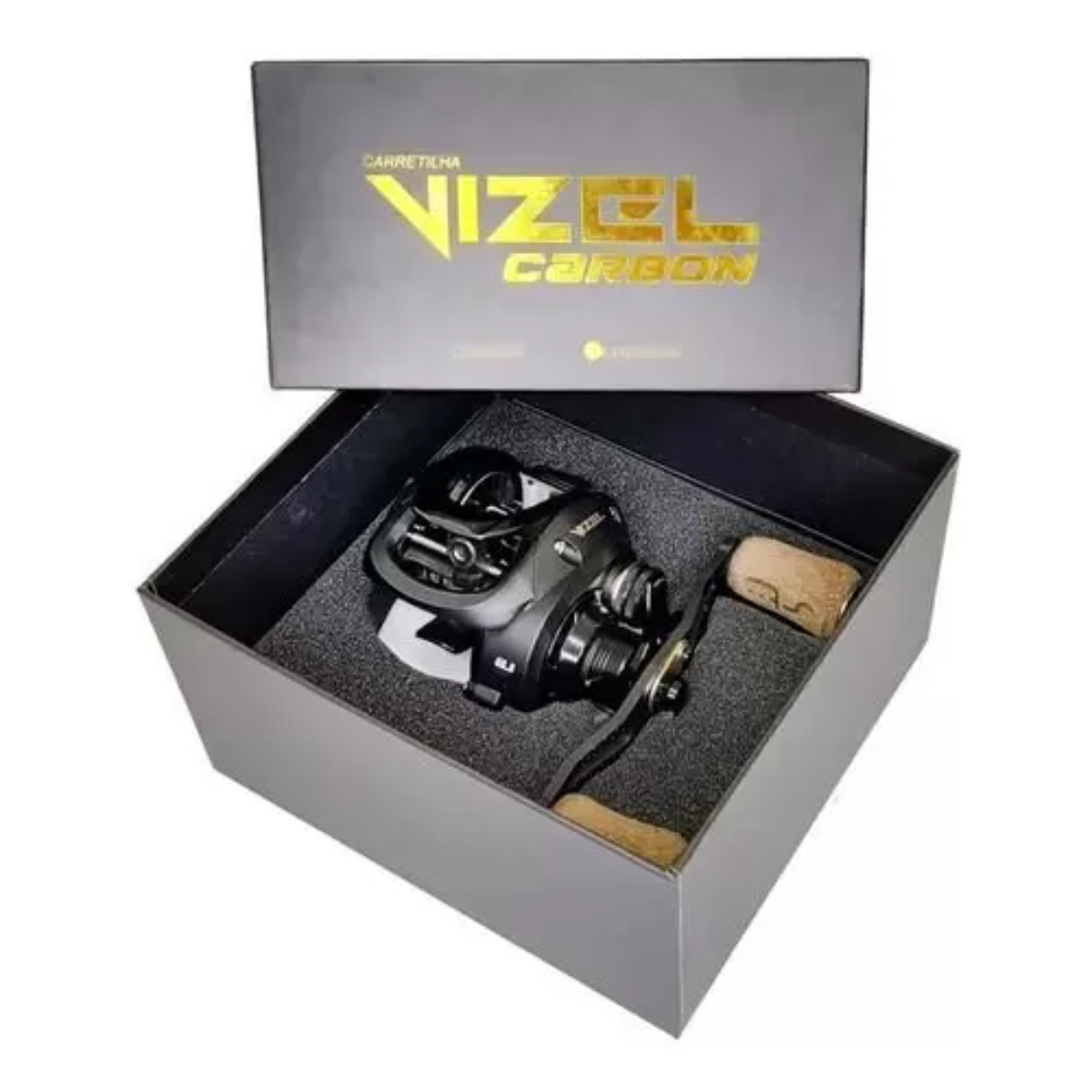 CARRETILHA VIZEL CARBON DRAG 8KG 8.1:1 ESQUERDA - Sangaletti Caça e Pesca
