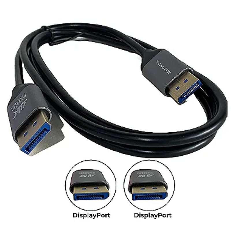 Cabo Displayport 4K 1.5m Tomate MCB-4001 - Alta Velocidade e Qualidade ...