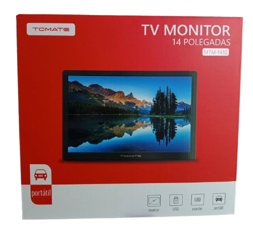 TV Portátil Monitor 14” LED - Tomate | Qualidade e Praticidade - Loja Tomate