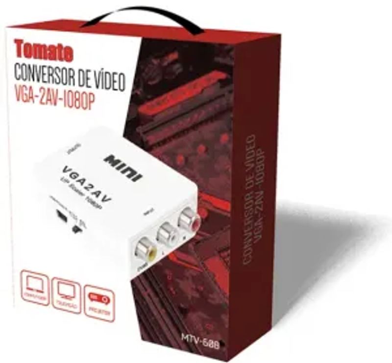 Conversor VGA para AV Tomate MTV-608: Qualidade e Praticidade! - Loja ...
