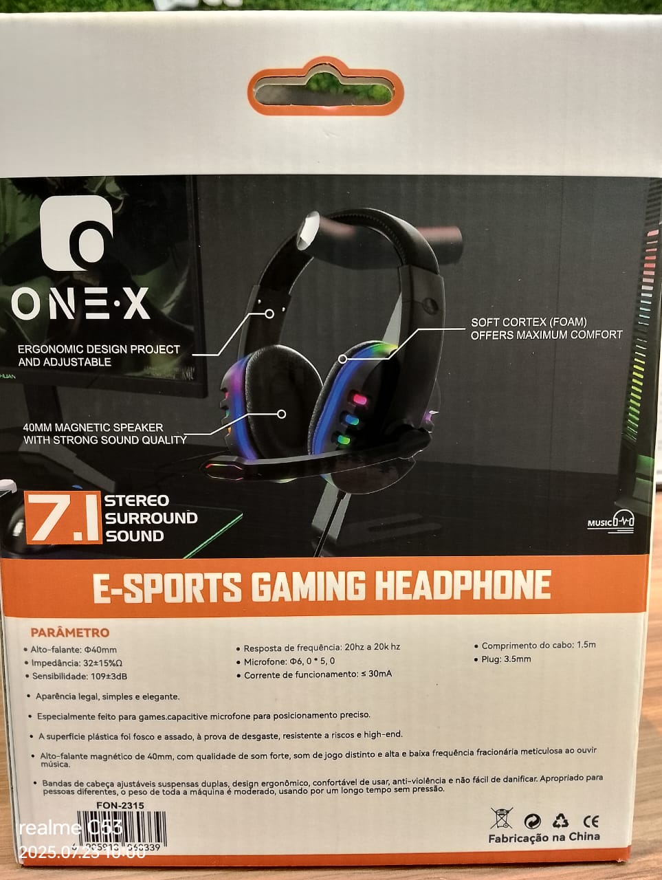 HEADSET COM MICROFONE USB RGB ONEX FON-2315 - Loja Tomate