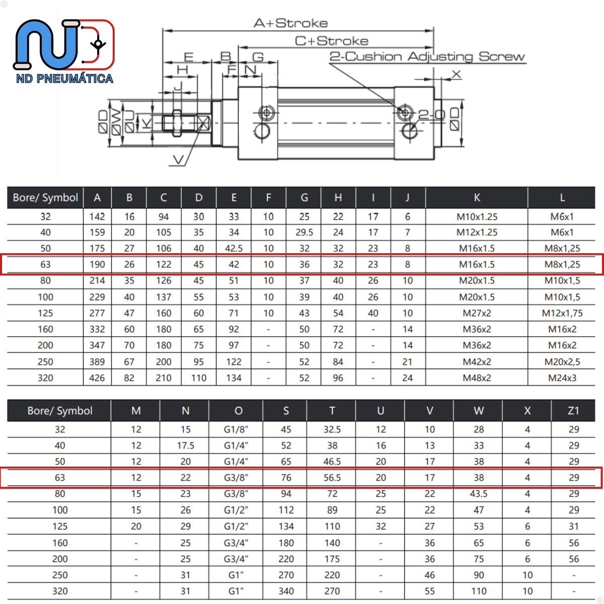 Cilindro Pneumático ISO MK 63x200mm Haste Cromada | Automação - Nd ...