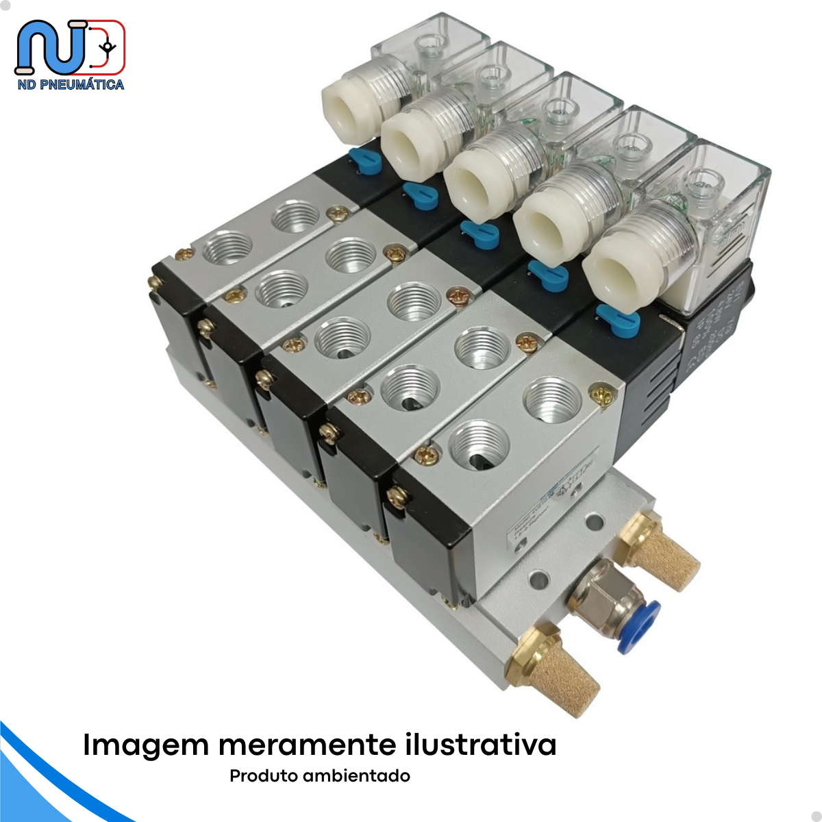 Base Manifold de alumínio 3 posições - Nd Pneumatica