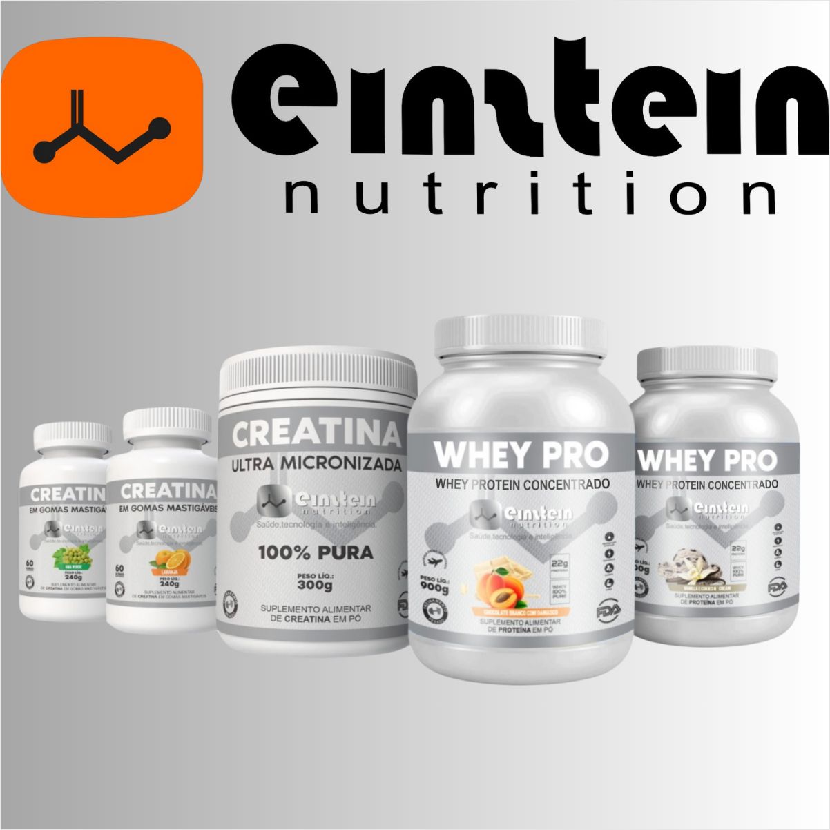 Creatina Pura Einstein Nutrition 600g - Força e Massa - AMERIDAN E-COMMERCE