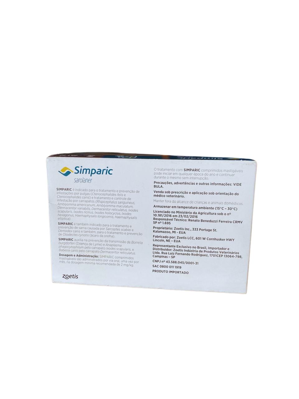 Simparic 120 MG 40 , 1 a 60 KG - Planeta Agrícola