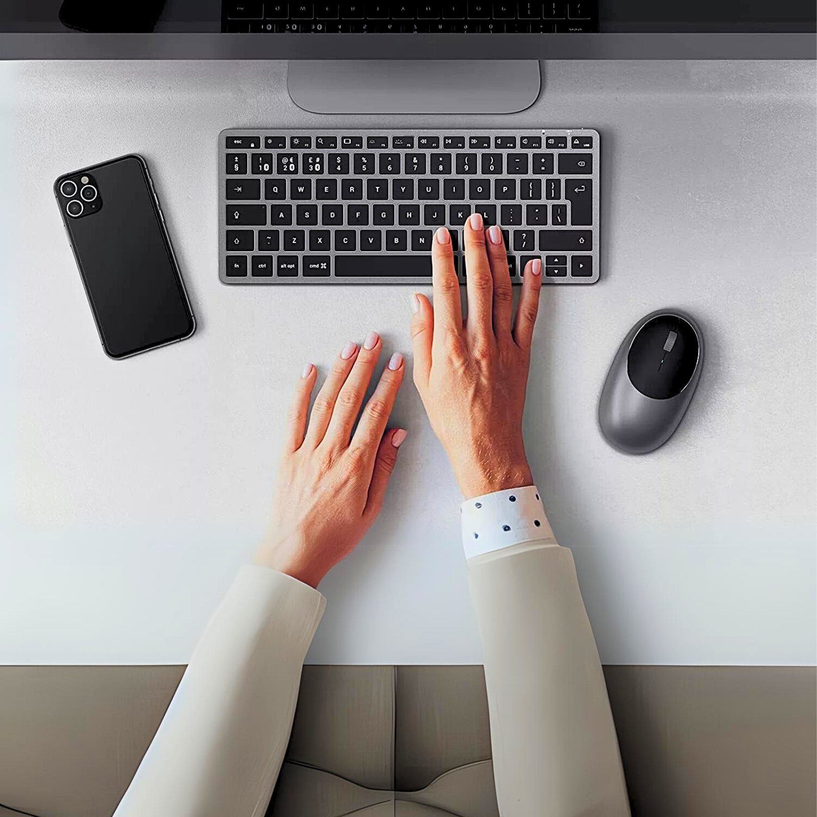 Teclado Brushed Black Bluetooth ABNT2, Moderno e Compacto, Alta Durabi ...