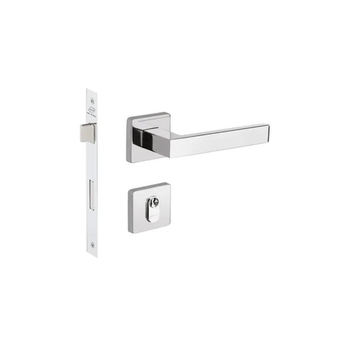 Fechadura Porta Externa Hato 2 Imab Inox Polido Cromada 55mm - Portaberta