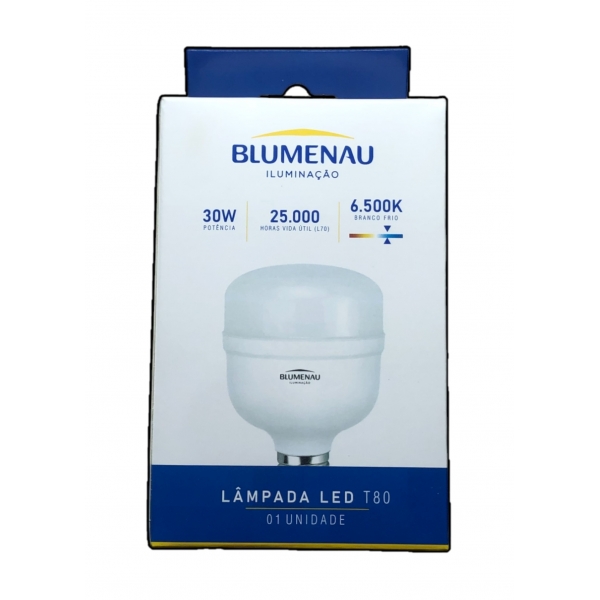 LÂMPADA LED BLUMENAU BULBO 30W 6500K BIV T80 E27 696455 - Center Okinalar Kodama