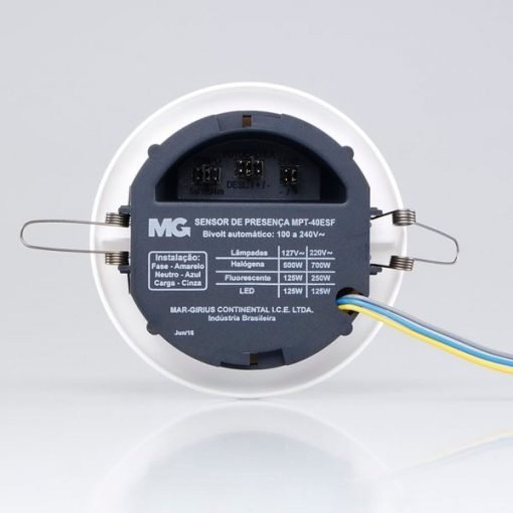 SENSOR ELÉTRICO MARGIRIUS MPT-40ESF TETO/EMBUTIR/SOBREPOR PA017283 48 ...