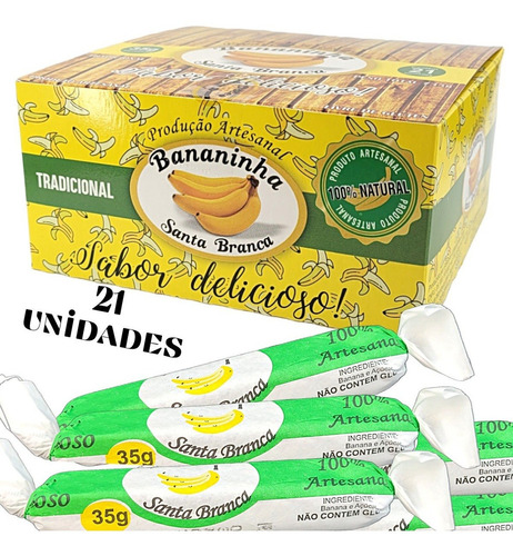Doce Bananinha Artesanal Com Açúcar 100% Natural Santa Branca 21 Un X ...