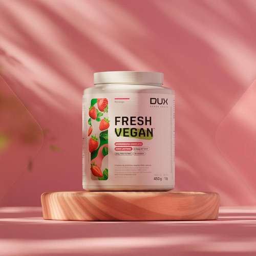Dux Human Health Fresh Vegan Pó Morango 450g - Simples é Saudável