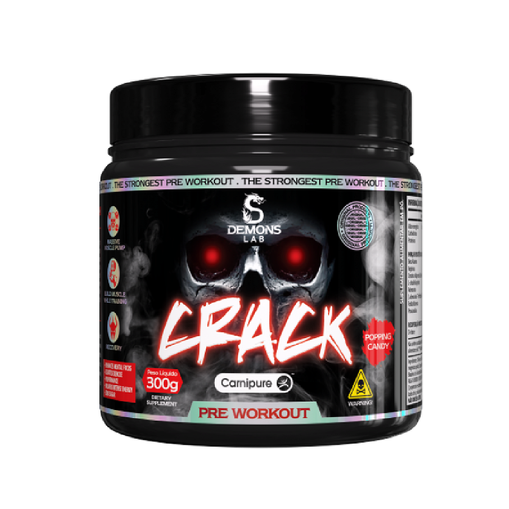 Demons Lab Pre Workout Crack sabor Tutti Fruit 300g - Brasil Run