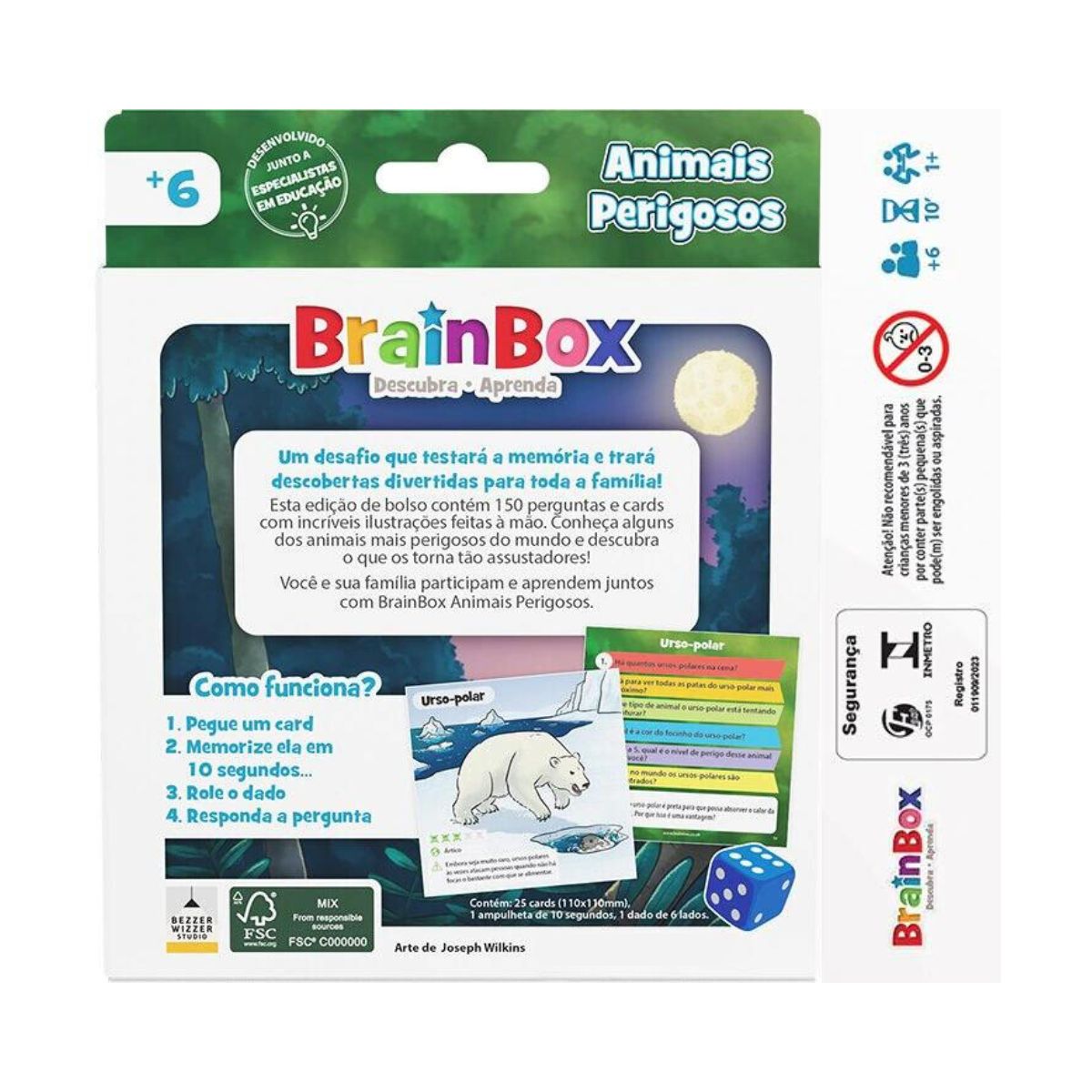 Jogo de Cartas Educativo BrainBox Pocket: Animais Perigosos - Santec ...