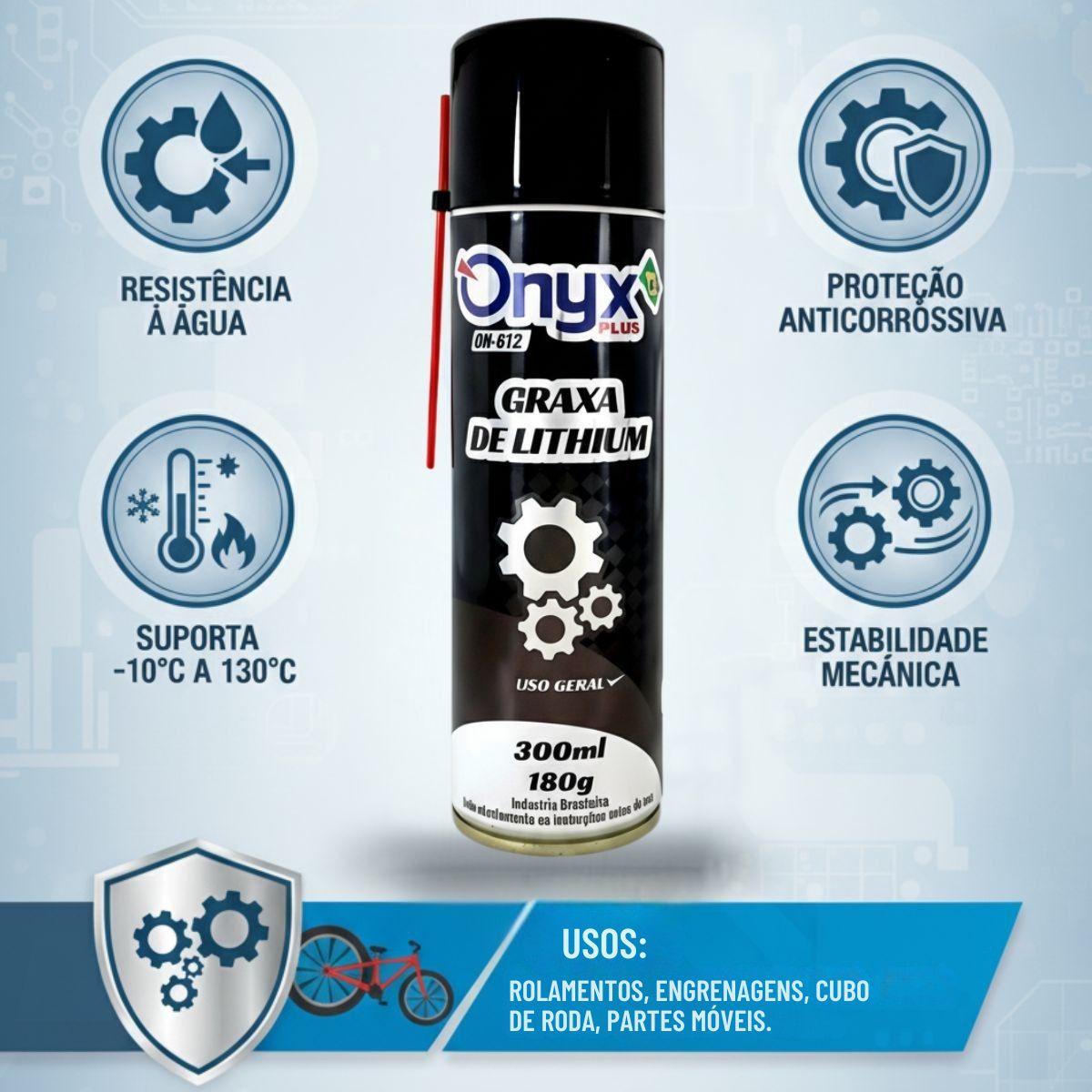 Graxa de Lítio Uso Geral Spray Lubrificação Proteção 300ml - Santec ...