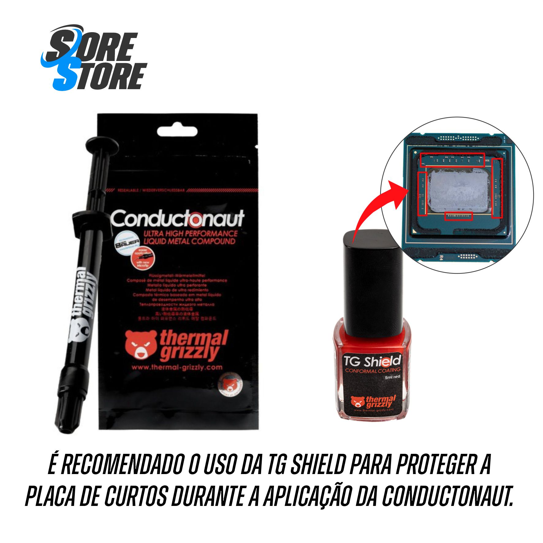 KIT Ferramenta Delid + Thermal Grizzly Conductonaut + Silicone Alta ...