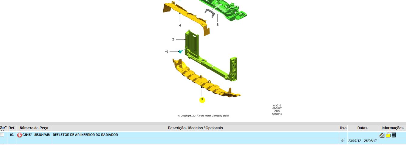Defletor Inferior Radiador Ford Ecosport 2013/2017 Original - Auto Amega