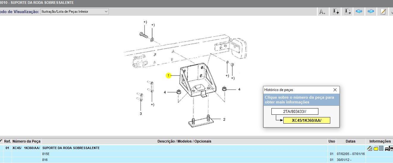 Suporte Roda Estepe Ford Cargo 815 816 Xc451k360aa Original - Auto Amega