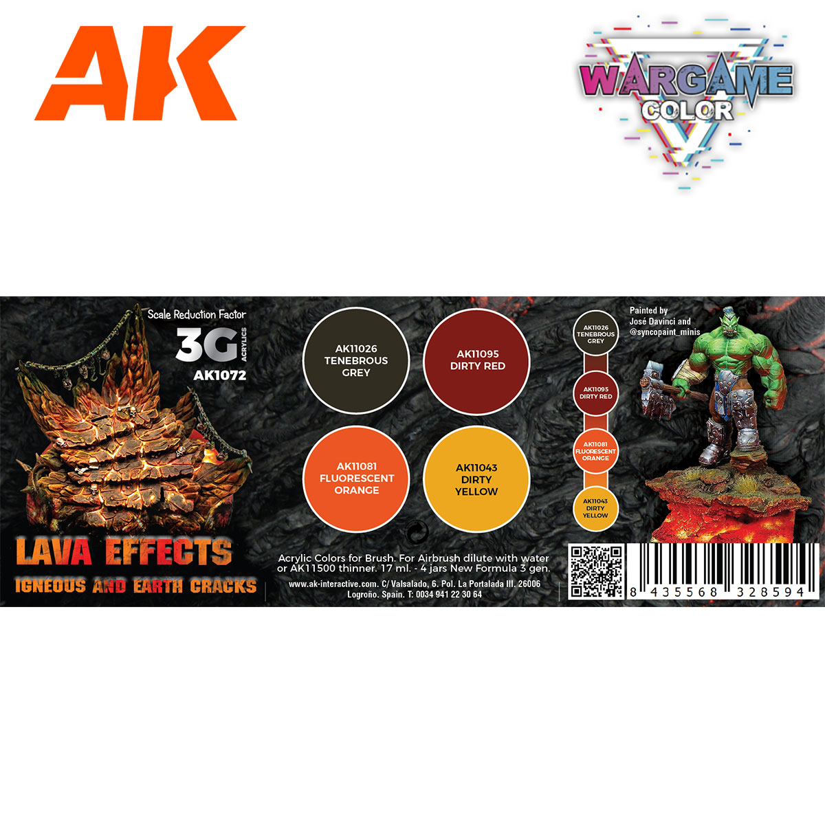 Wargame Color Set. Lava Effects. - Geek Tintas